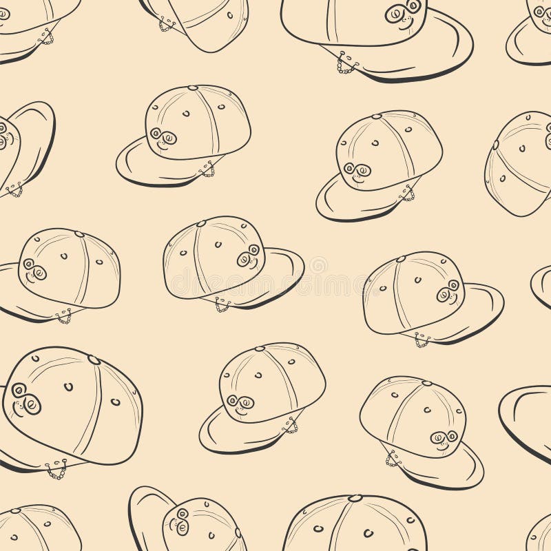 Seamless texture of caps 2 stock vector. Illustration of disorder ...