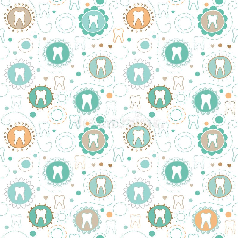 Seamless Texture with Cartoon Teeth Stock Vector - Illustration of ...