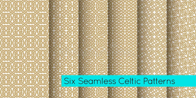 Seamless Texture Celtic Style. Original Ethnic Ornaments Set Stock ...