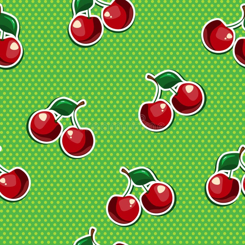 Seamless Texture with Cherry Stock Vector - Illustration of cherries ...