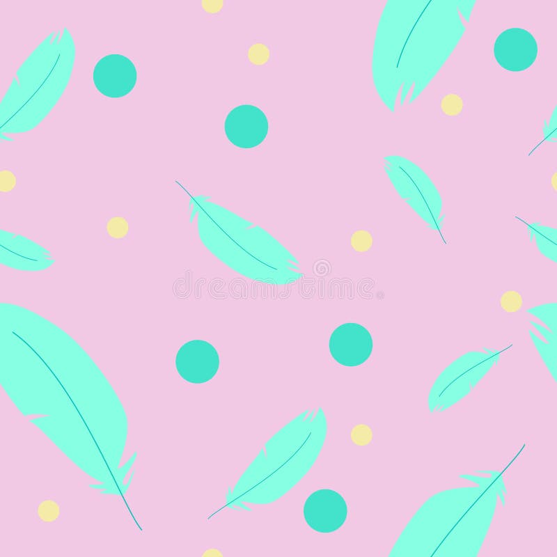 Seamless Texture for Children with Feathers on a Pink Background Stock ...