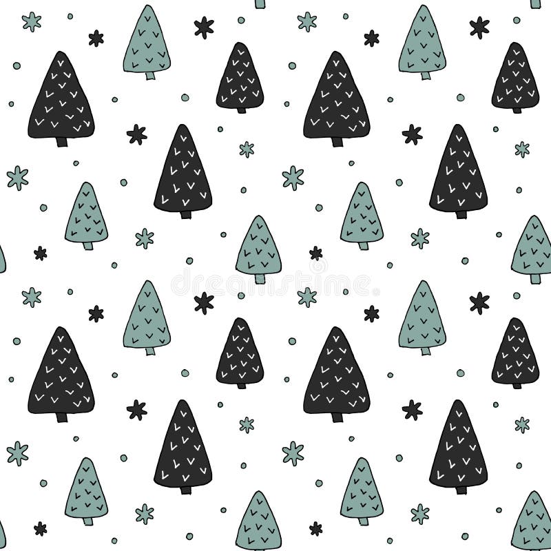 Seamless Texture with Christmas Trees Stock Vector - Illustration of ...