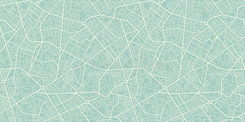 Seamless Texture City Map in Retro Style Stock Vector - Illustration of ...