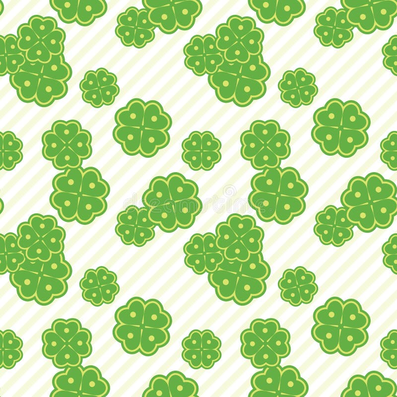 Seamless Texture with Clover of Four Leaves Stock Vector - Illustration ...