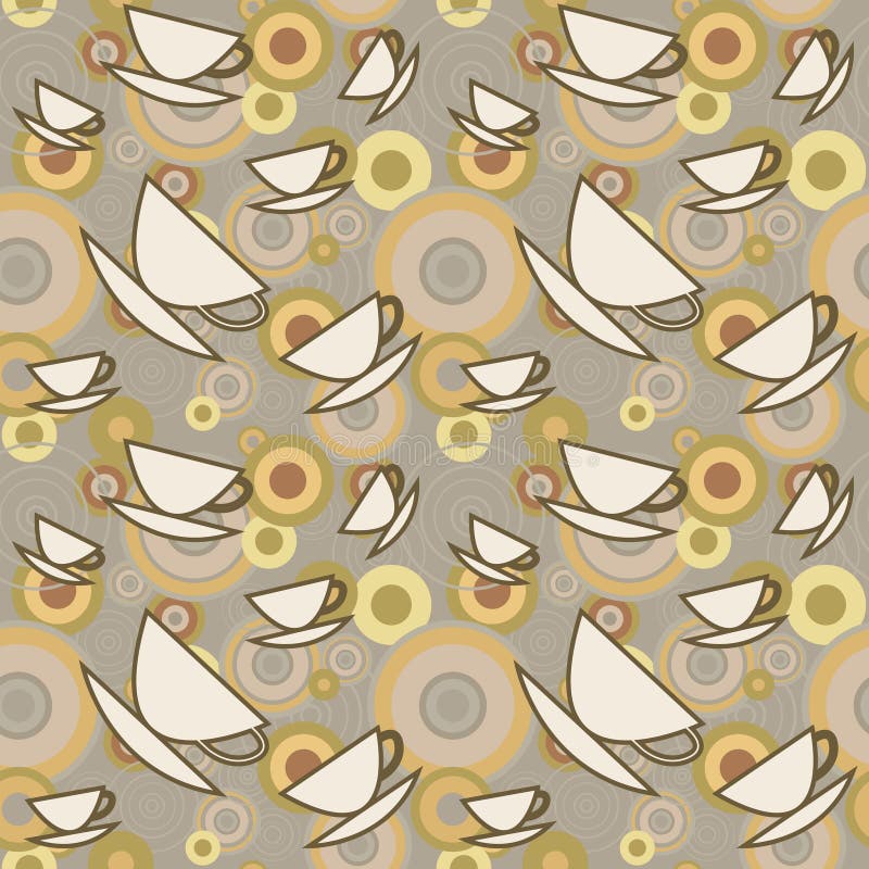Seamless Texture with Coffee Cup Stock Vector - Illustration of beige ...