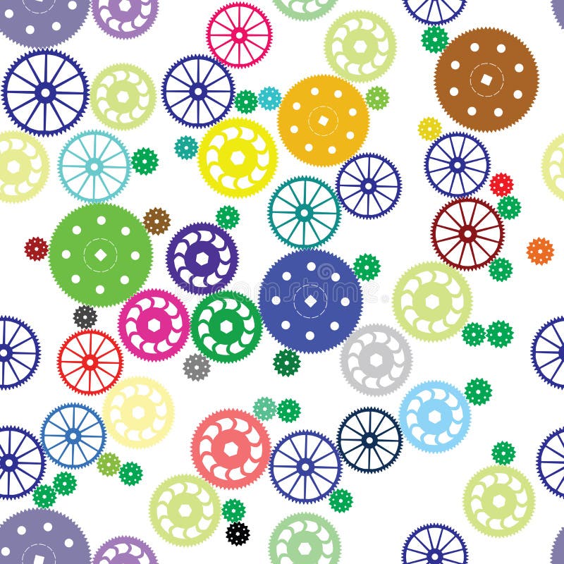 Seamless Texture of Color Gears Stock Vector - Illustration of ...