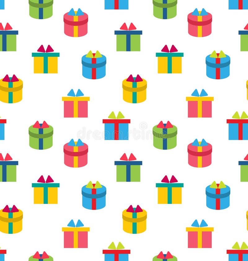Seamless Texture of Colorful Present Boxes Stock Vector - Illustration ...