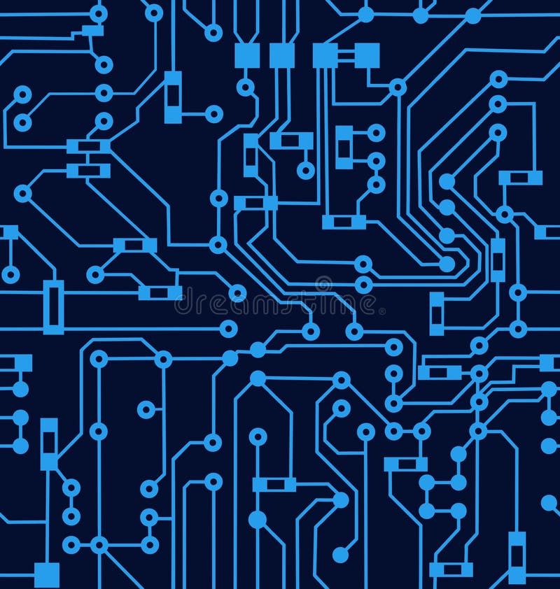 Seamless Texture of a Computer Motherboard with a Processor. Stock ...