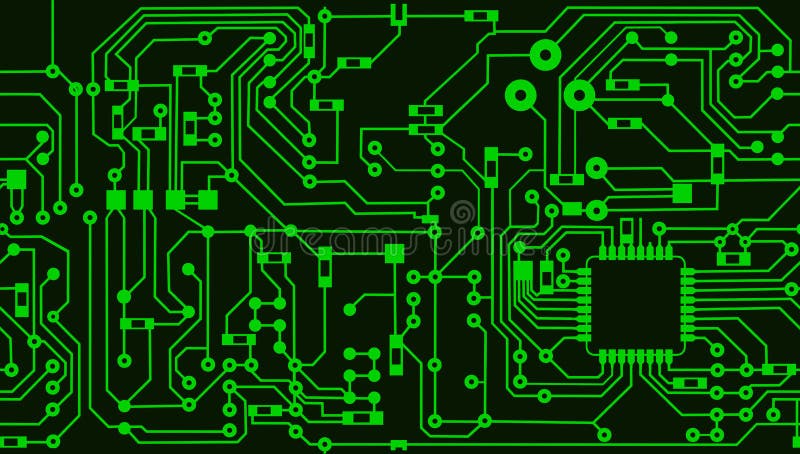 Seamless Texture of a Computer Motherboard with a Processor. Stock ...