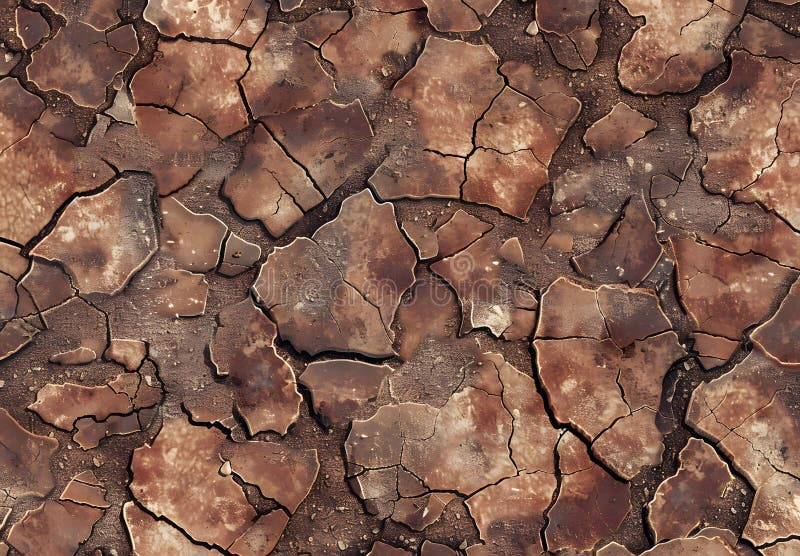Seamless Cracked Red Dirt Texture Pattern Stock Illustration ...