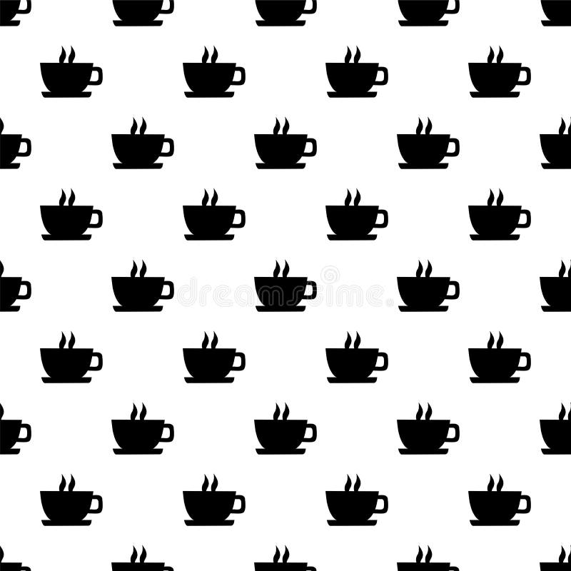Seamless Texture with a Cup of Coffee Stock Vector - Illustration of ...