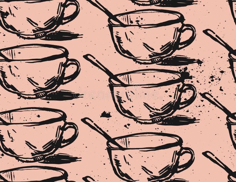 Seamless texture with Cup. stock vector. Illustration of pattern ...