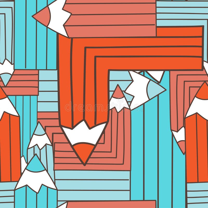 Seamless Texture with Cute Colorful Pencils Stock Vector - Illustration ...