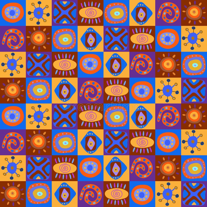 Seamless Texture with Cute Multi-colored Abstract Patterns Stock Vector ...