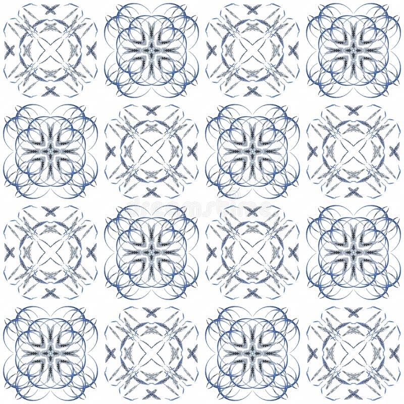 Seamless Texture with 3D Rendering Abstract Fractal Blue Pattern Stock ...