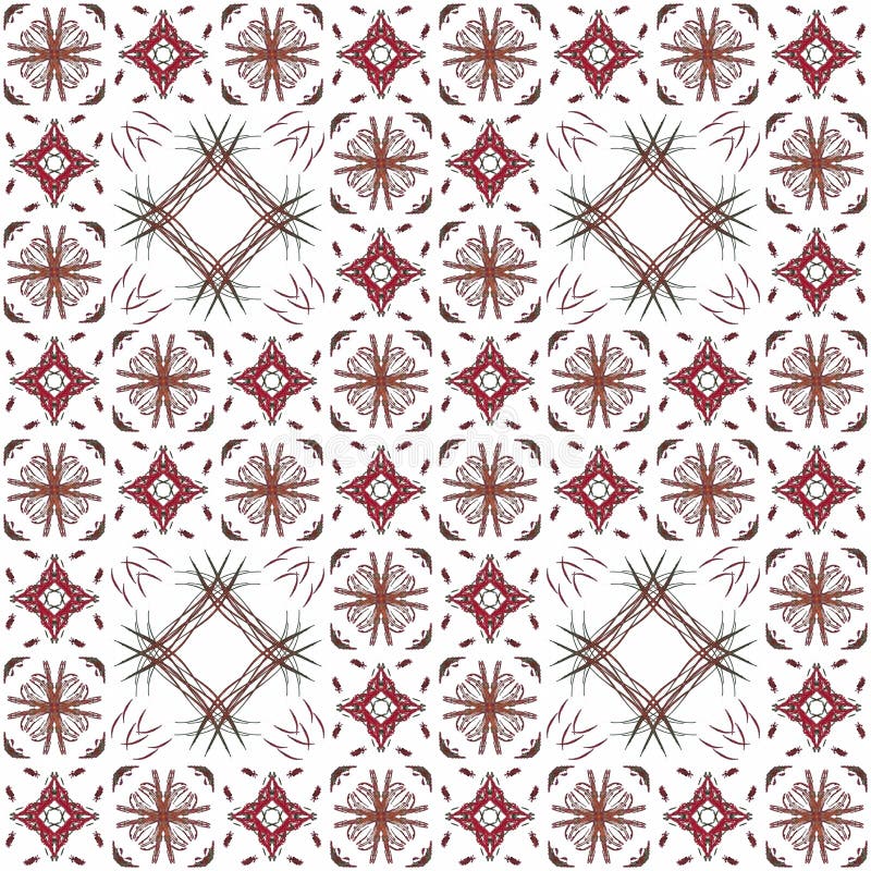 Seamless Texture with 3D Rendering Abstract Fractal Red Pattern Stock ...