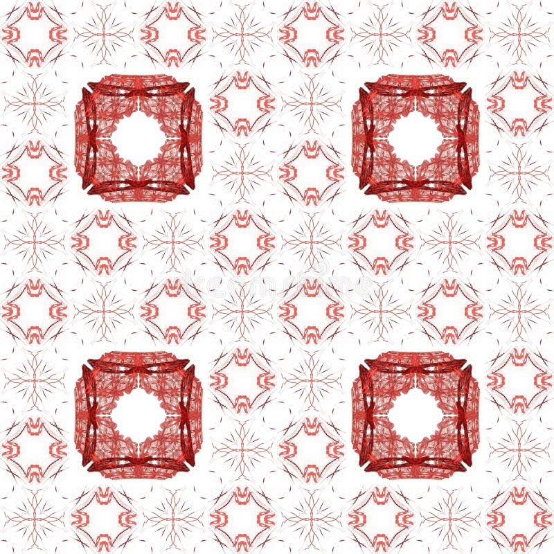 Seamless Texture with 3D Rendering Abstract Fractal Red Pattern Stock ...