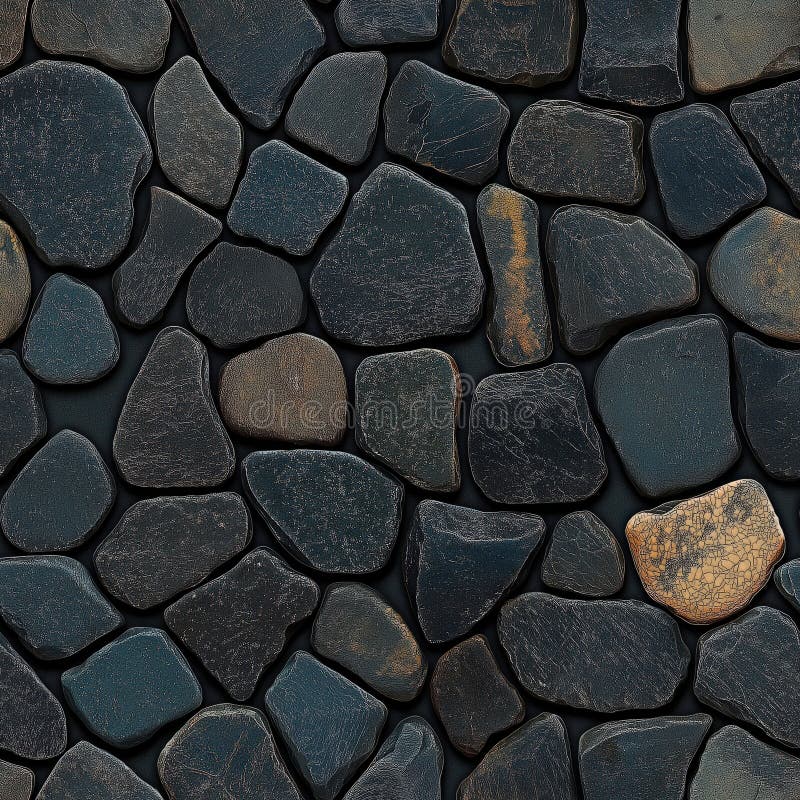 Dark Grey Cobblestone Stone Wall Texture Background AI Generated. Stock ...