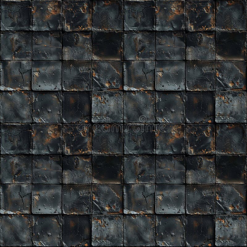 Rusted Metal Tile Wall Texture Stock Illustration - Illustration of ...