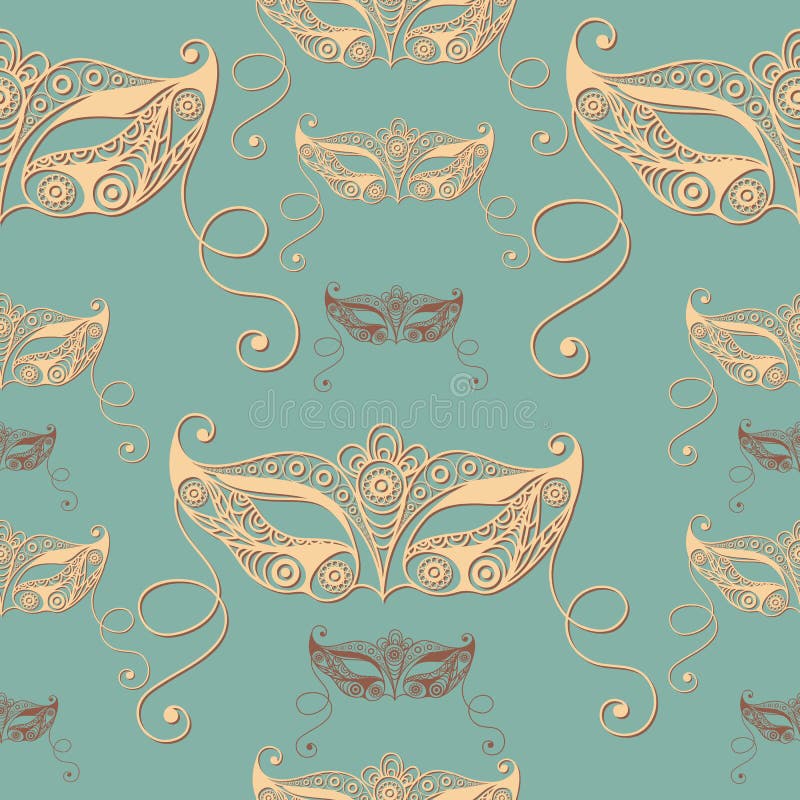 Seamless Texture with Decorative Mask 1 Stock Vector - Illustration of ...