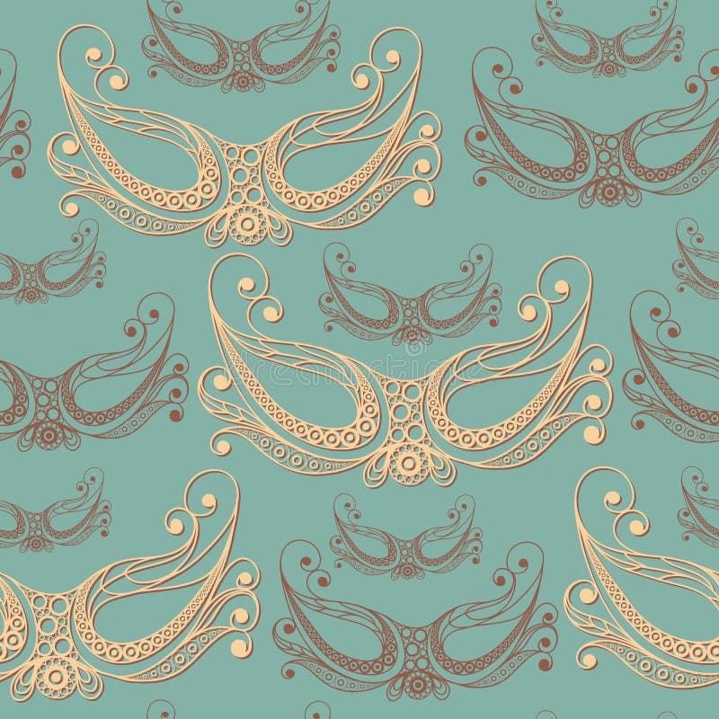 Seamless Texture with Decorative Mask 3 Stock Vector - Illustration of ...
