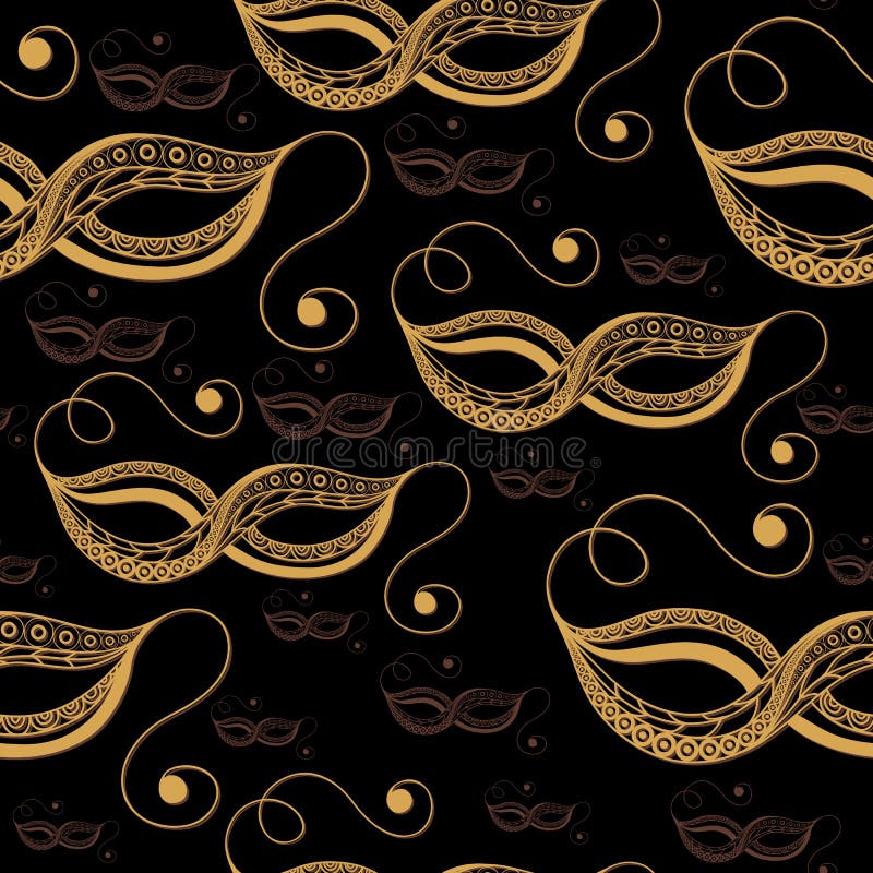 Seamless Texture with Decorative Mask 16 Stock Vector - Illustration of ...