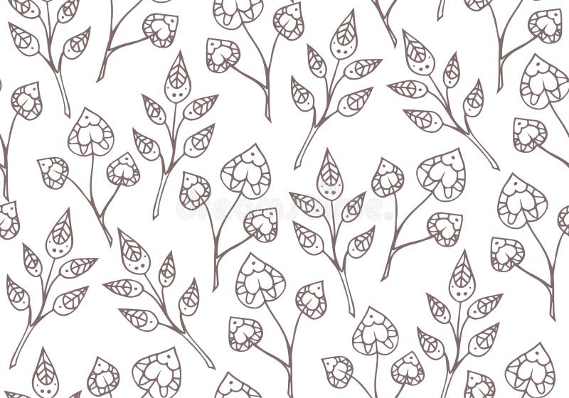 Seamless Texture with Delicate Doodle Plants Stock Vector ...