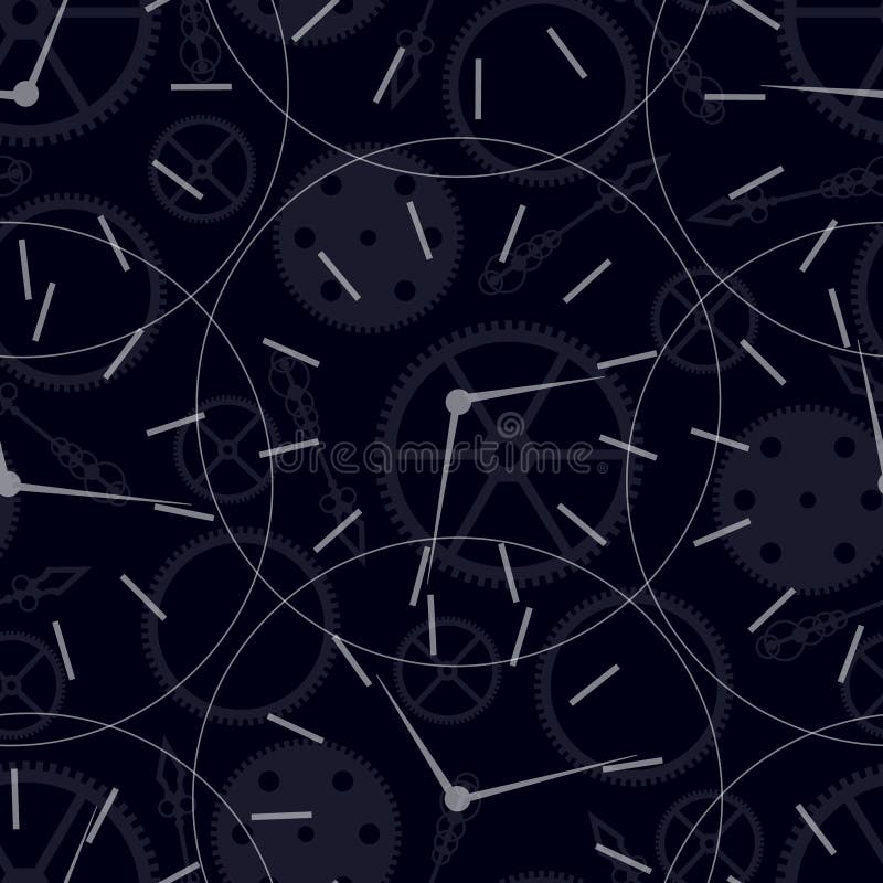 Seamless Texture, Details of Hours on a Blue Background. Stock Vector ...