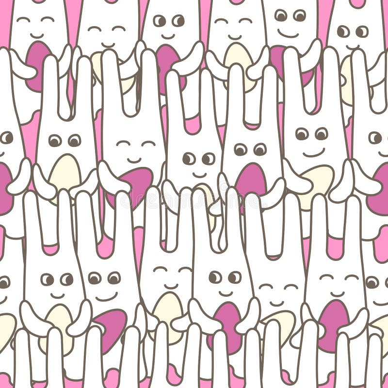 Seamless Texture Easter Bunny Colored Pink Stock Vector - Illustration ...