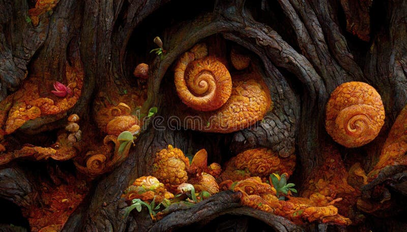 Seamless Texture - Enchanted Magic Forest, Wonderland of Ancient Old ...