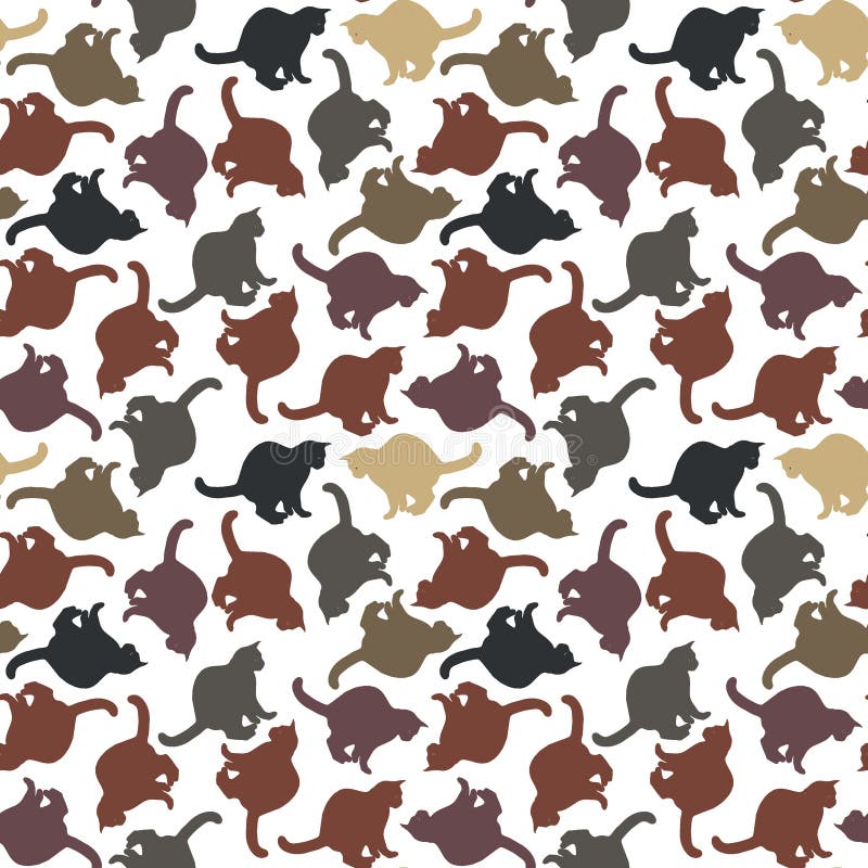 Seamless Texture or Endless Pattern - Colored Cats. Wallpaper ...