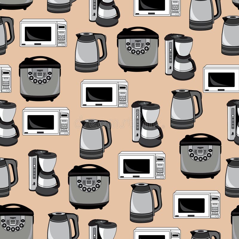 Seamless Texture from Equipment for Kitchen. Stock Illustration ...