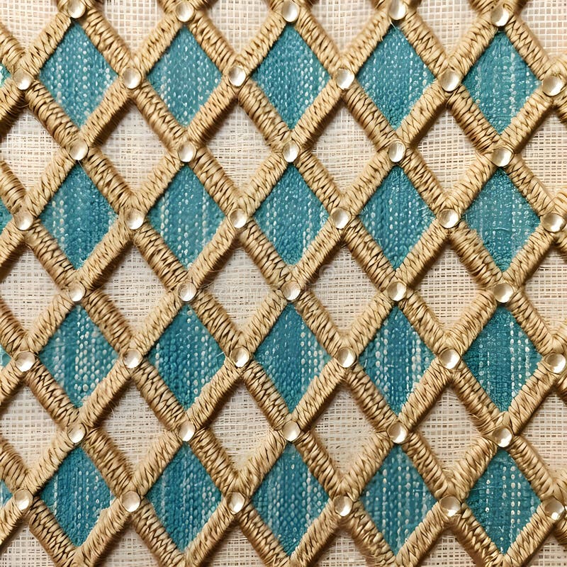Seamless Texture of Fabric with a Grid of Golden Threads and Beads ...