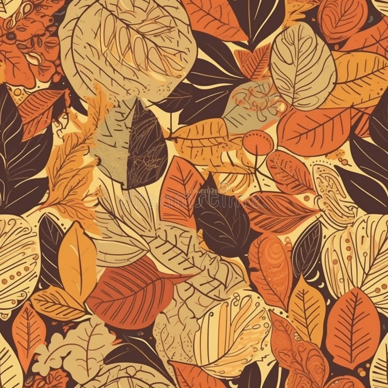 Seamless Autumn Leaves Texture with Beautiful Colors Stock Illustration ...