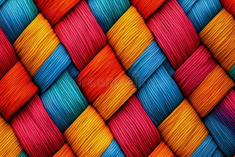 A Seamless Texture Featuring a Geometric Weaving Pattern in Vibrant ...