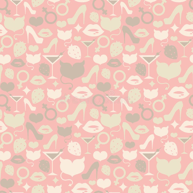 Seamless Texture with Female Icons Stock Vector - Illustration of ...