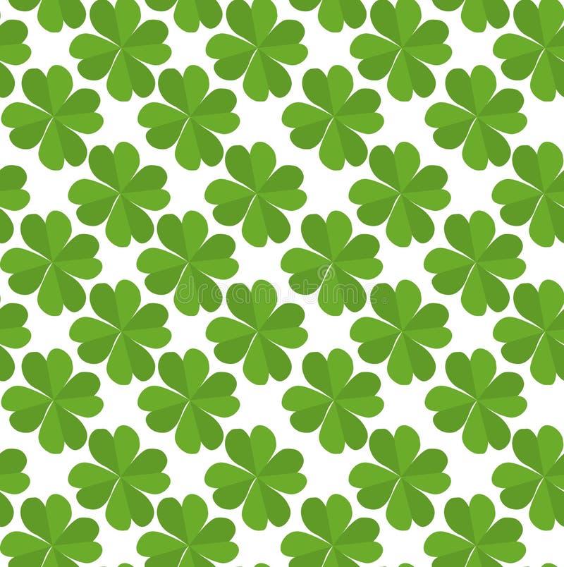 Seamless Texture with Flat Lucky Four-leaf Clover Stock Vector ...