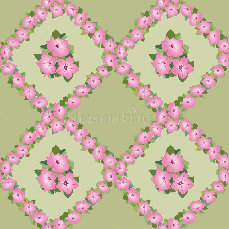 Seamless Texture with Floral Garlands Stock Vector - Illustration of ...