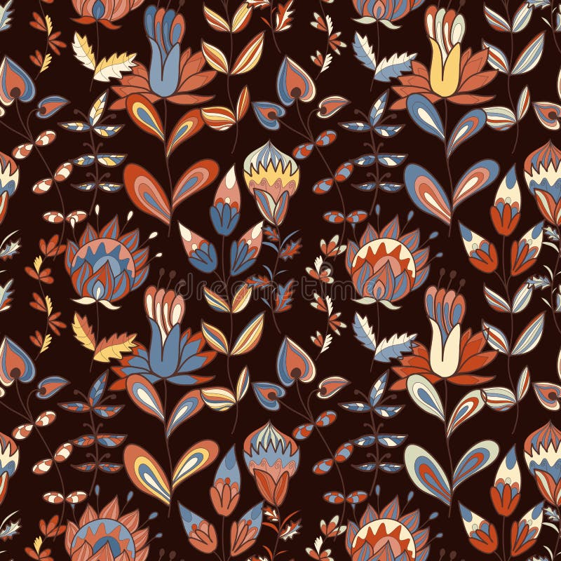 Seamless Texture with Flowers Stock Vector - Illustration of ornate ...