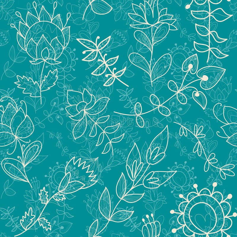 Seamless Texture with Flowers Stock Vector - Illustration of decorative ...