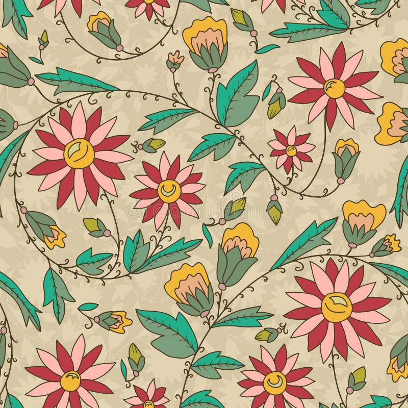 Seamless Texture with Flowers Stock Illustration - Illustration of ...