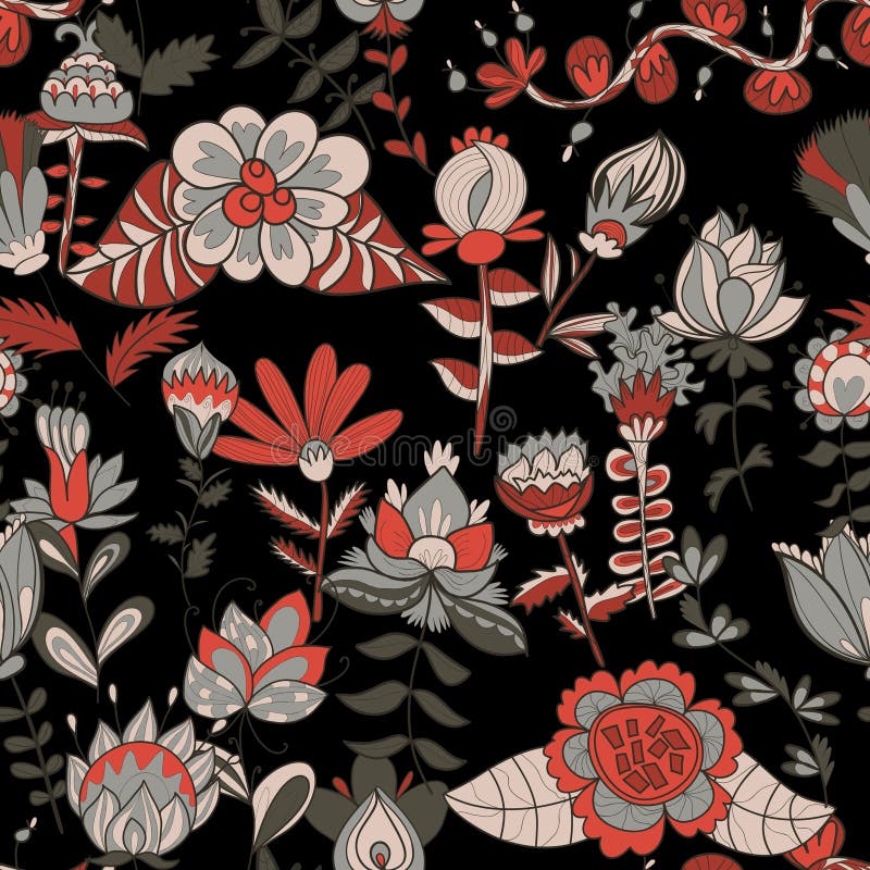 Seamless Texture with Flowers Stock Vector - Illustration of bright ...