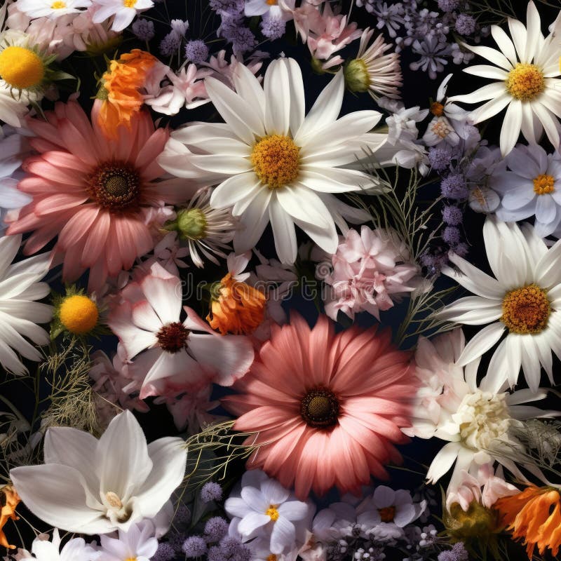 Flowers, seamless texture stock illustration. Illustration of flower ...