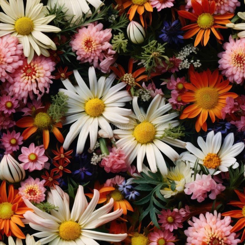 Flowers, seamless texture stock illustration. Illustration of flower ...