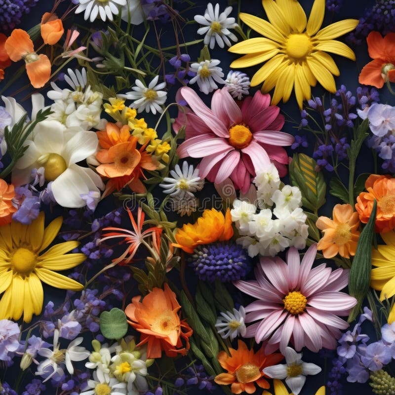 Flowers, seamless texture stock illustration. Illustration of flower ...