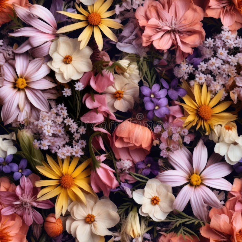 Seamless Texture of Flowers Stock Illustration - Illustration of ...
