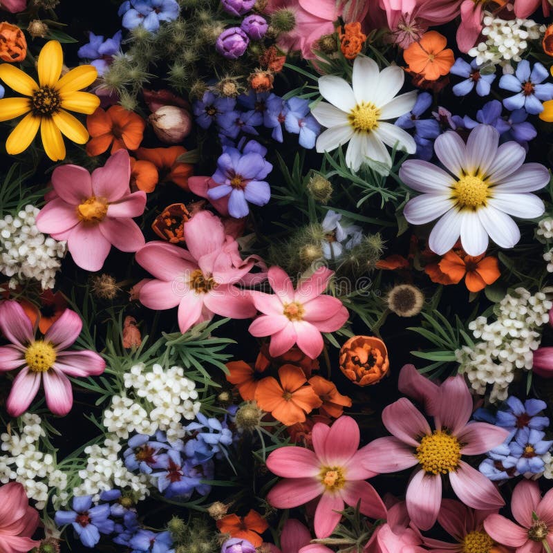 Flowers, seamless texture stock illustration. Illustration of flower ...