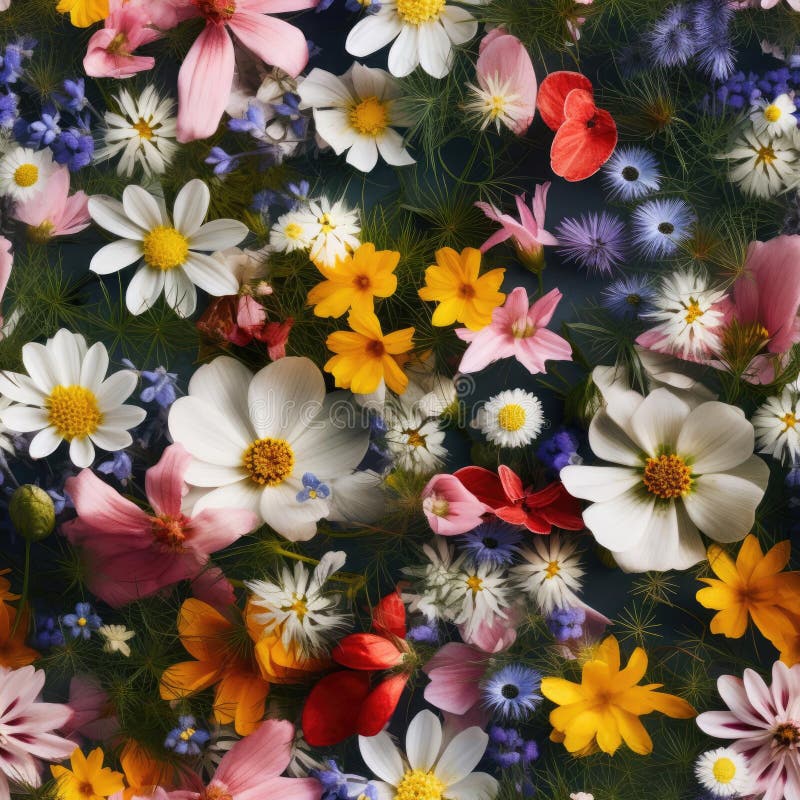Seamless Texture of Flowers Stock Illustration - Illustration of ...