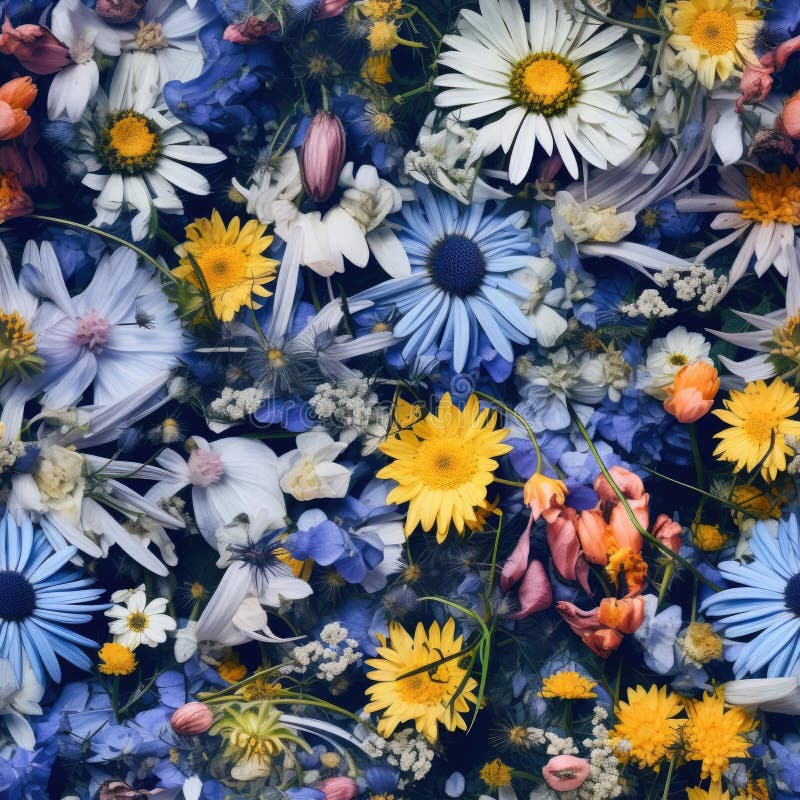 Seamless Texture of Flowers Stock Image - Image of season, meadow ...