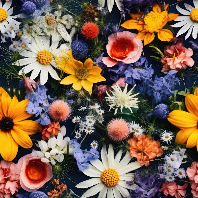 Flowers, seamless texture stock illustration. Illustration of flower ...